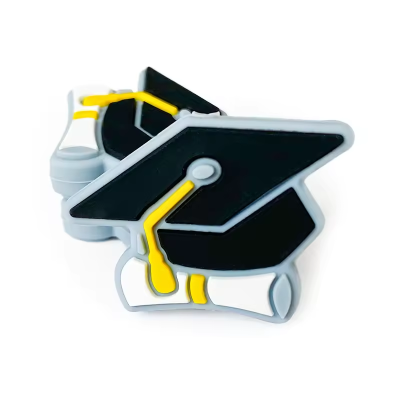 Graduation Cap w/Scroll Silicone Focal Bead – Twinkletoes Glitter and More
