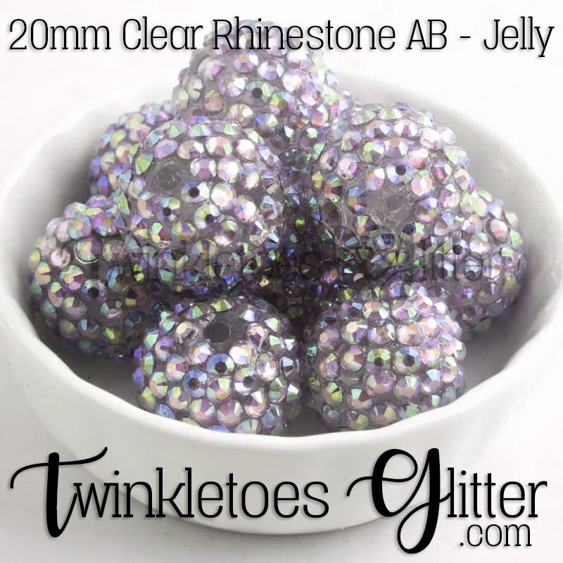 Bubblegum 20mm Bead Mix ~ AB Clear Rhinestone - Jelly – Twinkletoes ...