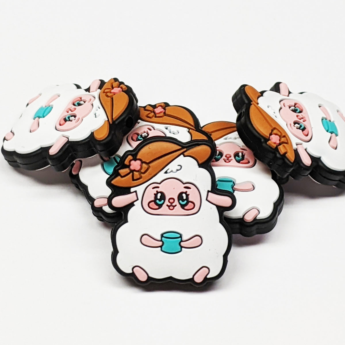 Sheep with Hat Silicone Focal Bead – Twinkletoes Glitter and More