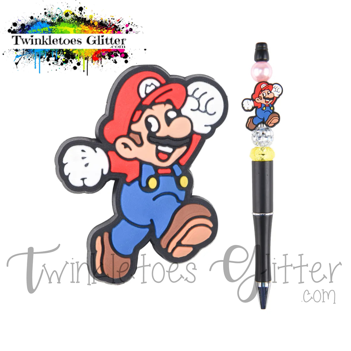 Mario Jumping Focal Bead ~ Style 1 – Twinkletoes Glitter and More