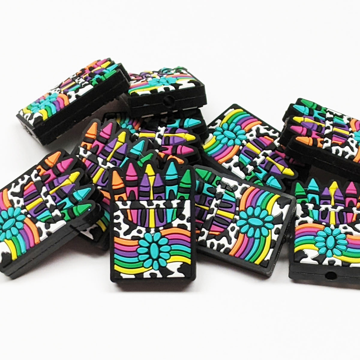 Fancy Crayon Box Silicone Focal Bead – Twinkletoes Glitter and More