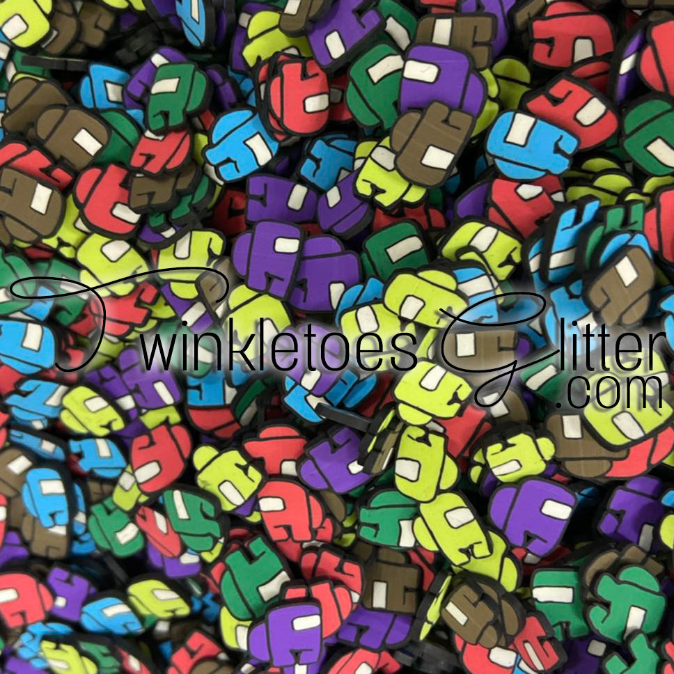 Among Us Polymer Clay Slices – Twinkletoes Glitter and More