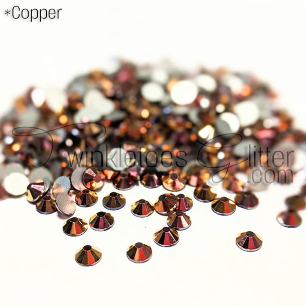 Flatback Rhinestones ~ Copper ~ 4 Sizes – Twinkletoes Glitter and More